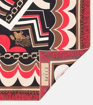 Emilio Pucci Printed Silk Twill Scarf - Red