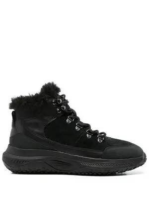 Geox Oliviera Lace-up Boots With Faux-fur Trim
