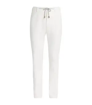 Eleventy Tapered Drawstring Trousers - White