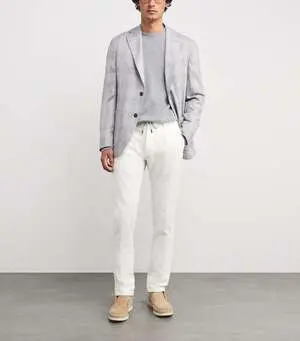Eleventy Tapered Drawstring Trousers - White