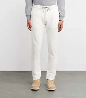 Eleventy Tapered Drawstring Trousers - White