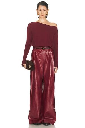 Simkhai Lavina Draped Off Shoulder Sweater - Cranberry