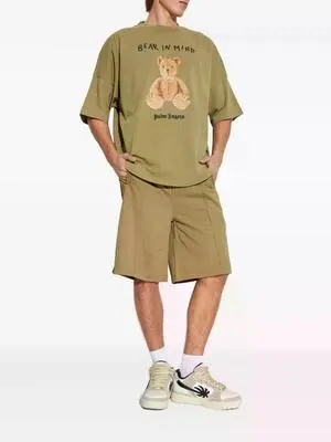 Palm Angels Logo Print Shorts - Green