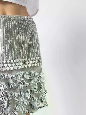 Alberta Ferretti Sequin-embellished Mini Skirt