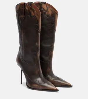 Paris Texas Lidia 105 Leather Mid-calf Boots - Brown
