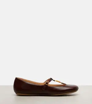 Chloé Leonore Embellished Leather Ballet Flats