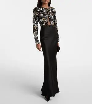 Max Mara Lastra Sequined Tulle Maxi Dress