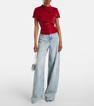 SELF-PORTRAIT Fil Coupé Cutout Top