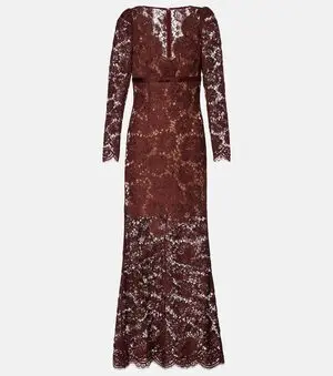 SELF-PORTRAIT Lace Gown - Burgundy