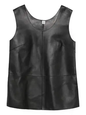 TOTEME Scoop-neck Leather Top