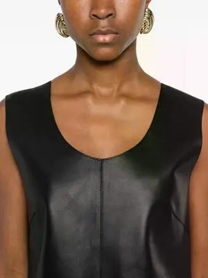 TOTEME Scoop-neck Leather Top