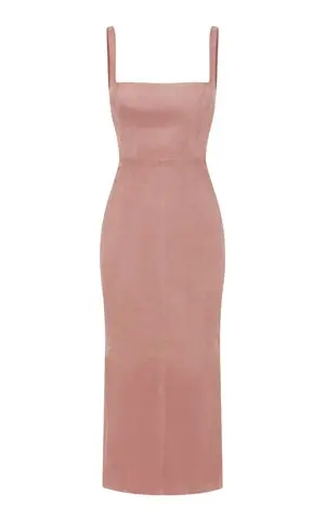 Alex Perry Suede Midi Dress - Pink