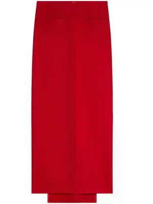 COURREGES Virgin Wool Maxi Skirt - Red