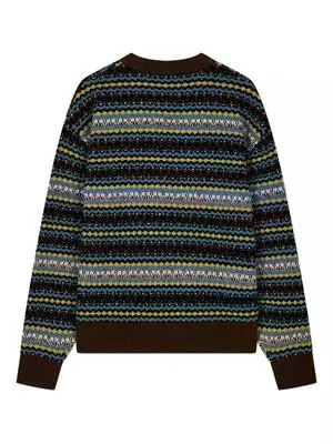 STUDIO TOMBOY Nordic Pattern Round Neck Sweater - Brown