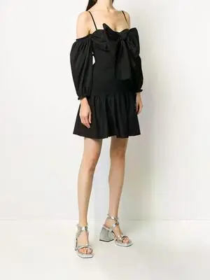 Red Valentino Bow Detail Poplin Dress