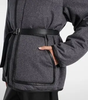 TOD'S Belted Hooded Padded Cashmere Jacket