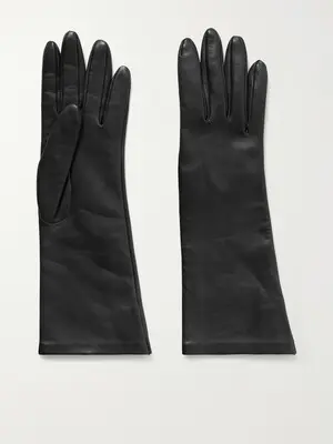 Khaite Remo Mid Leather Gloves - Black