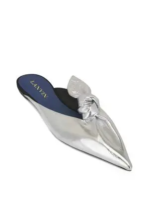 LANVIN Midnight Step Knotted Pointed-toe Mules