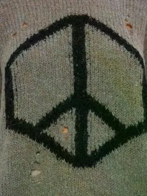 ALLSAINTS Distressed Peace Sign Motif Jumper