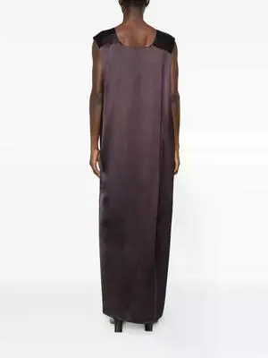 Sportmax V-neck Sleeveless Maxi Dress With Draping And Side Slit