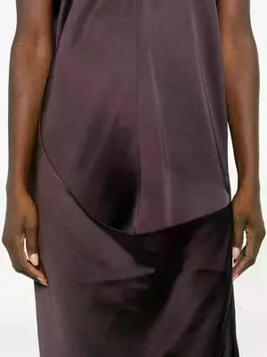 Sportmax V-neck Sleeveless Maxi Dress With Draping And Side Slit