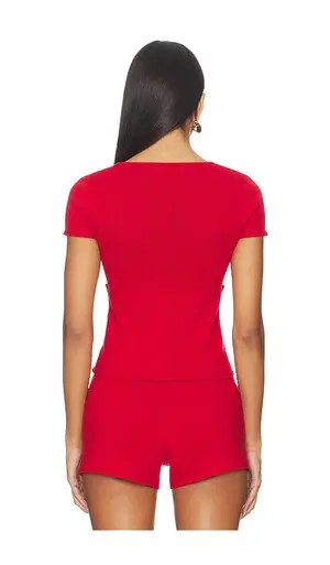 PEACHY DEN Marie Knit Polo Top