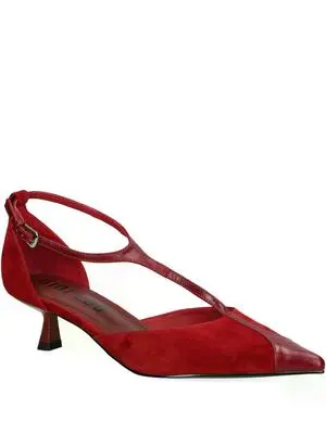 BIBI LOU 40mm Canna T-strap Pointed Pumps - Red