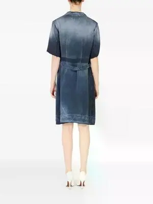 MAISON MARGIELA Button-fastening Midi Dress - Blue
