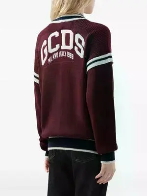 Gcds Striped Button Cardigan - Red