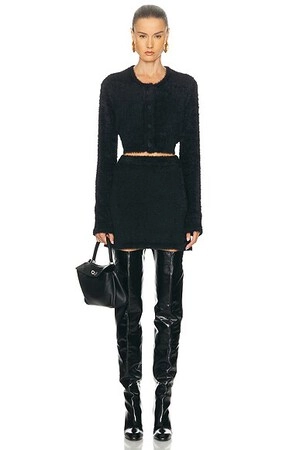 Helmut Lang Cropped Eyelash Cardigan