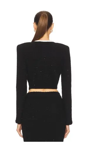 SELF-PORTRAIT Floral Textured Knit Jacket