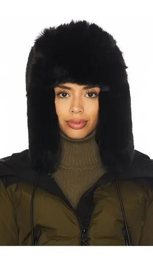 Goldbergh Fluffy Aviator Hat - Black