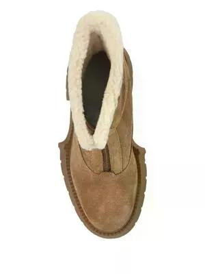COACH Zip Shearling Suede Boots - Brown