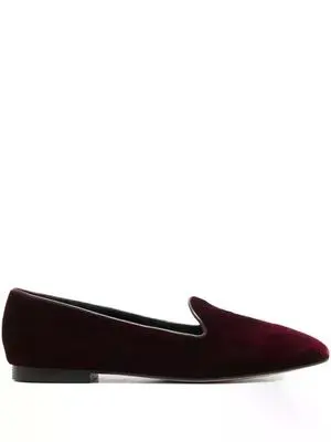 ARTEANA Velvet Finish Ballet Flats - Red