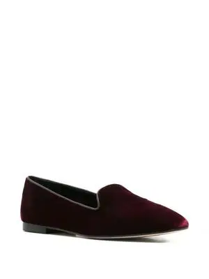 ARTEANA Velvet Finish Ballet Flats - Red