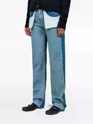 MAISON MARGIELA Panelled Straight Leg Jeans - Blue
