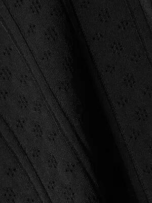 JW Anderson Bow-detailed Recycled Pointelle-knit T-shirt - Black
