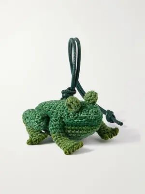 JW Anderson Frog Crocheted Bag Charm - Green