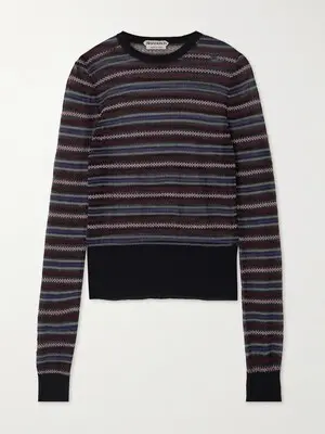JW Anderson Striped Intarsia-knit Cotton-blend Sweater - Multi