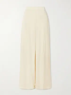 JOSEPH Mawn Plissé-jacquard Wide-leg Trousers - Neutrals