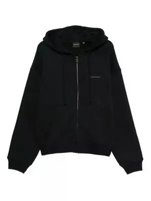 DAILY PAPER Logo-embroidered Zip-up Hoodie - Black
