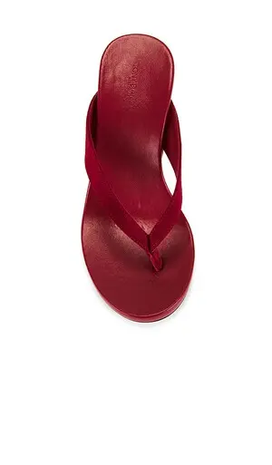 TONY BIANCO Suede Platform Thong Heels - Red