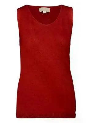 120% Lino Sleeveless Knitted Top - Red