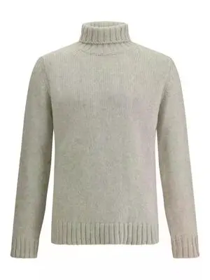 ARAGONA Ribbed Turtleneck Sweater With Long Sleeves