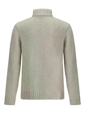 ARAGONA Ribbed Turtleneck Sweater With Long Sleeves