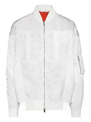 Valentino Garavani Panelled Zip-front Bomber Jacket - White