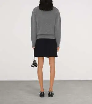 Burberry Wool-cashmere Equestrian Knight Design Crew Neck Pullover - Grey