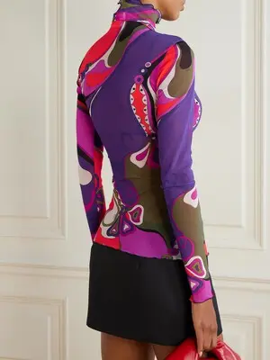 Emilio Pucci Printed Tulle Blouse - Multi
