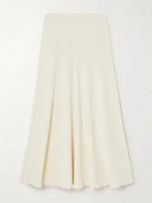 Proenza Schouler White Label Stina Striped Knitted Midi Skirt - Neutrals