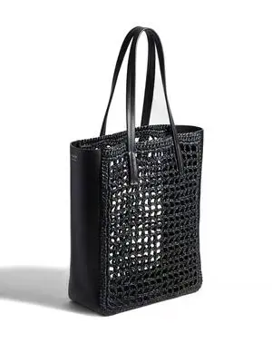 Khaite Small Zoe Tote Bag With Woven Panelling - Black